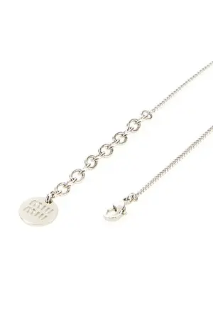Miu Miu Metal Necklace With Crystals