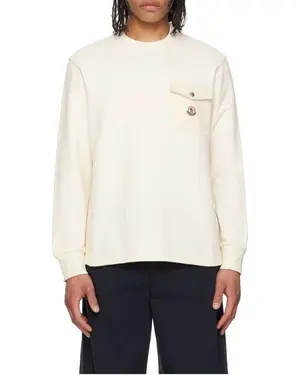 Moncler Logo Patch Chest Pocket Crewneck Sweatshirt