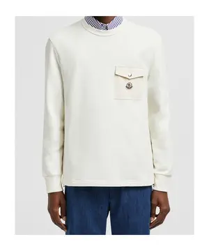 Moncler Logo Patch Chest Pocket Crewneck Sweatshirt