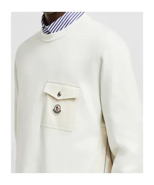 Moncler Logo Patch Chest Pocket Crewneck Sweatshirt