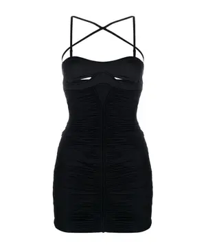 MUGLER Cut-out Detail Ruched Minidress