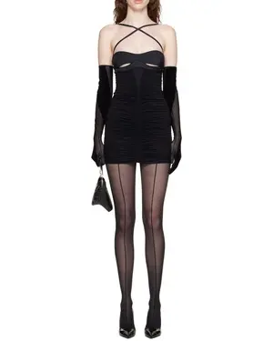 MUGLER Cut-out Detail Ruched Minidress