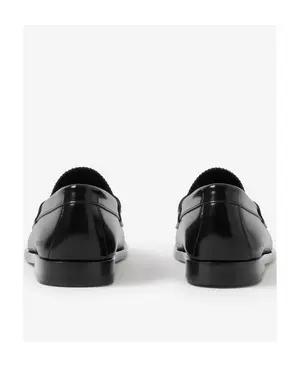 Burberry Checked Panel Leather Loafers