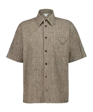 Bottega Veneta Sahara Mel Short-sleeve Flecked Shirt