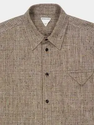 Bottega Veneta Sahara Mel Short-sleeve Flecked Shirt