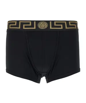 Versace Greca Border Stretched Boxer Briefs - Black