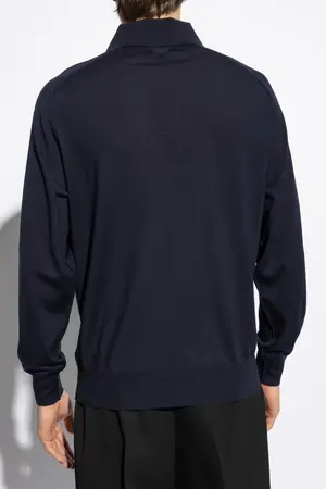 Bottega Veneta Long Sleeved Knitted Polo Shirt