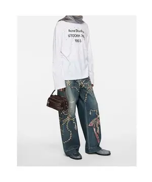 Acne Studios Distressed Loose Fit Jeans