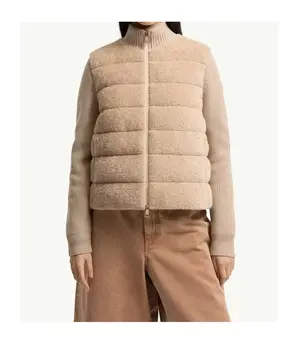Moncler Padded Teddy Wool Zip-up Cardigan