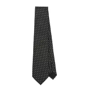 TOM FORD Micro Dot On Weave Silk Neck Tie - Black