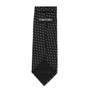 TOM FORD Micro Dot On Weave Silk Neck Tie