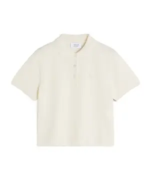 Maison Kitsuné Baby Fox Cropped Polo Top - White