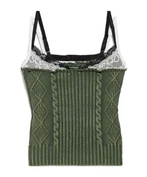 Balenciaga Lace-detailed Patched Tank Top