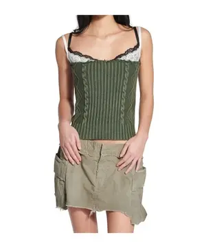 Balenciaga Lace-detailed Patched Tank Top