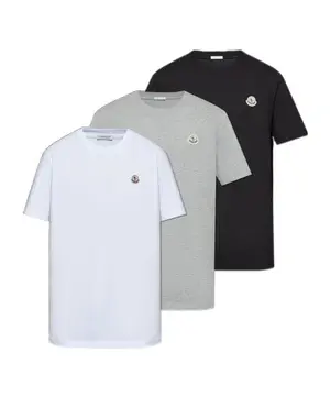 Moncler Moncler 3 Packs Logo Patch Crewneck T-Shirt Black