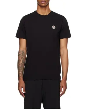 Moncler 3 Packs Logo Patch Crewneck T-shirt - Black