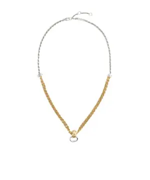 Bottega Veneta Two Tone Knotted Pendant Necklace