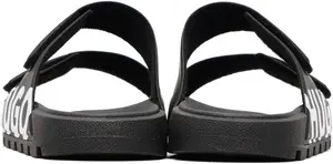 Hugo Boss Logo Double-strap Slippers - Black