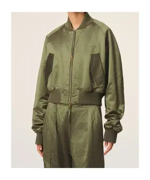 AMI Paris Satin De Coeur Bomber Jacket