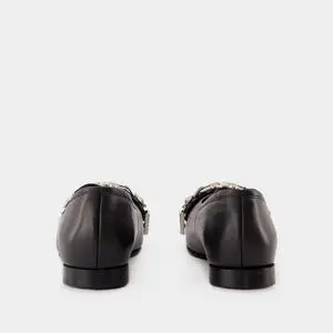 Toga Metallic Detail Square-toe Ballerina Shoes