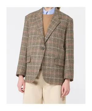 Max Mara Prince Of Wales Check Wool Single-breasted Blazer