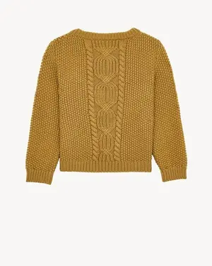 Saint Laurent Wool Knit Scoop-neck Sweater - Ocre