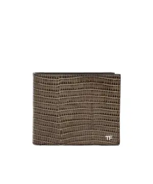TOM FORD Embossed Bi-fold Wallet - Green
