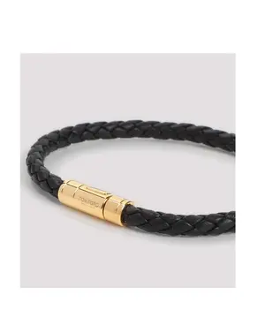 TOM FORD Logo-engraved Braided Leather Bracelet