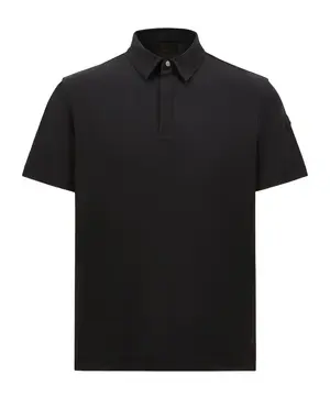 Moncler Logo Patch Short-sleeved Polo Shirt - Black