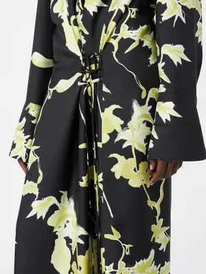 Sportmax Floral Print Long Sleeve Maxi Dress