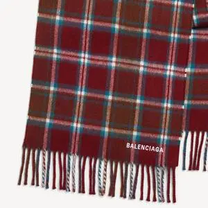 Balenciaga Checked Hooded Scarf