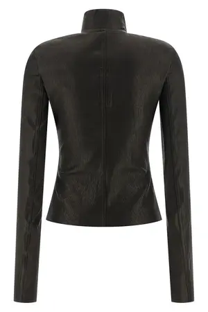 Rick Owens High Neck Zip-up Leather Jacket