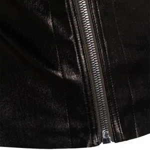 Rick Owens High Neck Zip-up Leather Jacket