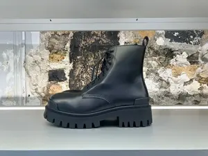 Balenciaga Strike Lace-up Boots - Black
