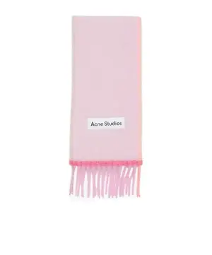 Acne Studios Logo Patch Fringed-edge Scarf