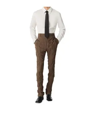 Bottega Veneta Crushed Wool Slim Trousers