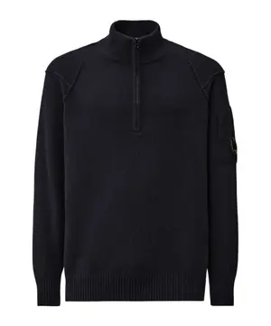 C.P. COMPANY Half-zip Jumper - Black