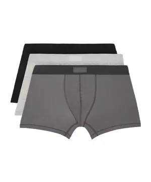 SKIMS Logo Boxer Briefs Three-pack - Gray