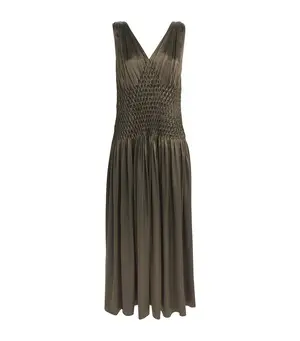 Khaite Silk Nola Midi Dress