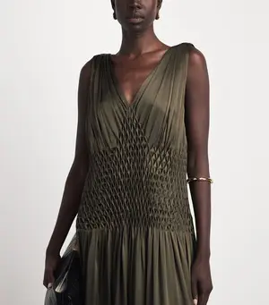 Khaite Silk Nola Midi Dress
