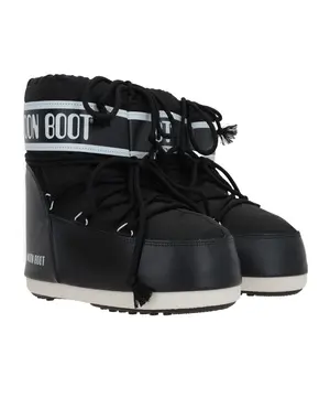 Moon Boot Icon Logo Printed Lace Up Boots - Black