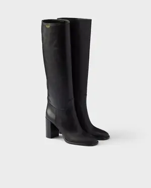 Prada Leather Knee High Boots