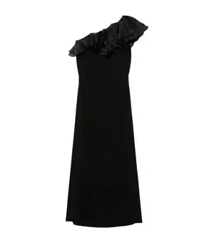 Marina Rinaldi X Tony Ward Ruffle-neck Maxi Dress - Black