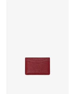 GANNI Bou Card Holder In Grained - Red