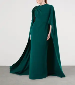 Marina Rinaldi X Tony Ward Embellished Gown With Cape