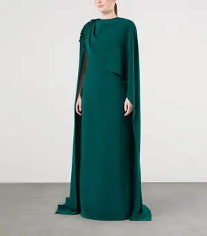 Marina Rinaldi X Tony Ward Embellished Gown With Cape