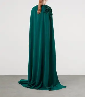 Marina Rinaldi X Tony Ward Embellished Gown With Cape