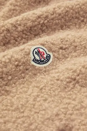 Moncler Logo Patch Brushed Fringed Scarf