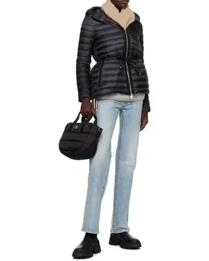 Moncler Logo Patch Brushed Fringed Scarf