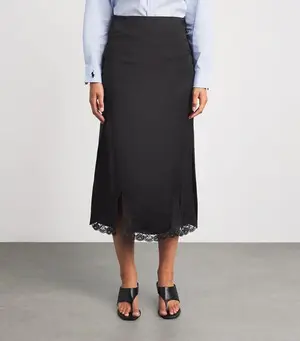 Sandro Lace-detail Midi Skirt